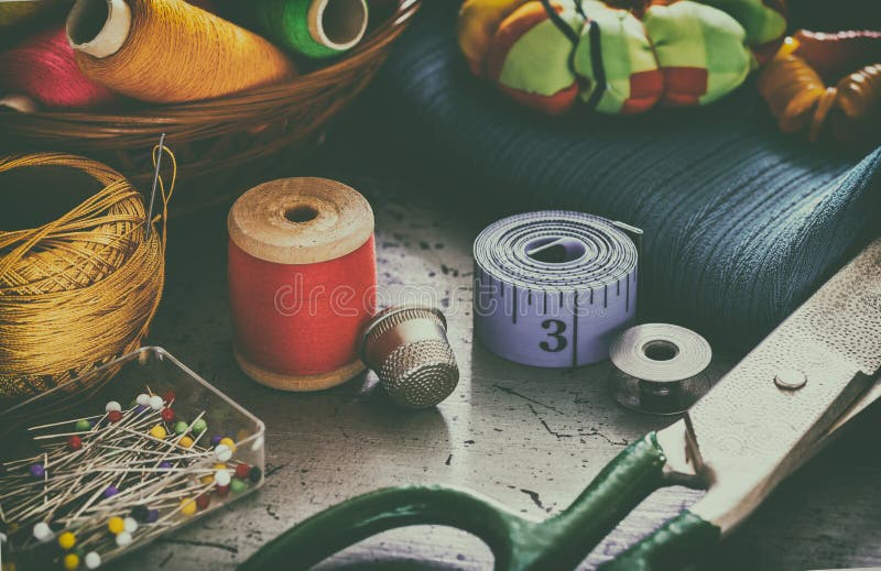 Accessories for needlework stock image. Image of colored - 226547141