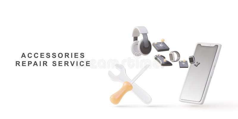 Accessories Repair Service Banner Template. Repairing Electronics ...