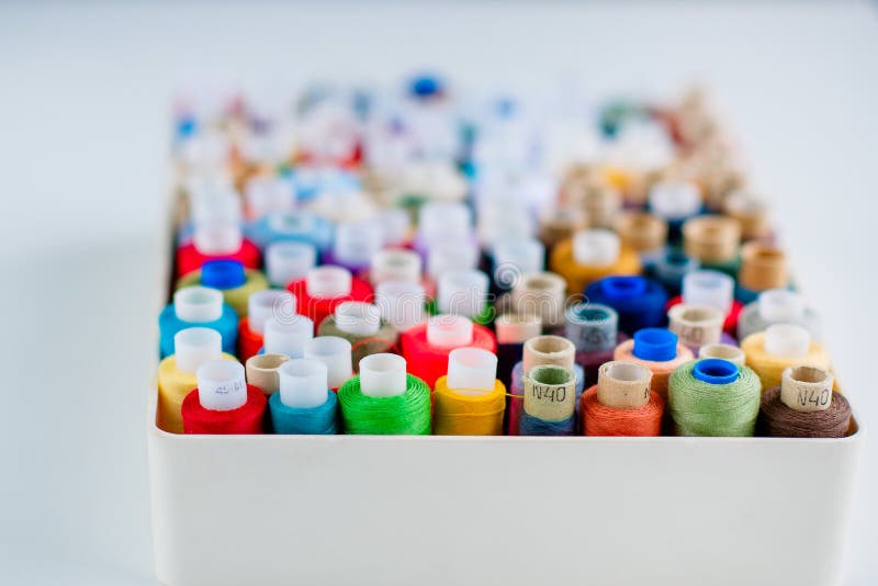 Accessories for Sewing. Colored Spools of Thread Stock Image - Image of ...
