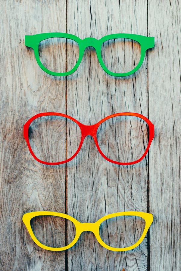 Colored Glasses Frames Placed on a Display for Sale Stock Photo - Image ...