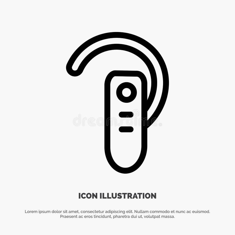 Accessory, Bluetooth, Ear, Headphone, Headset Line Icon Vector Stock ...