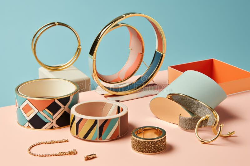 Accessory Trend Featuring Geometric Shapes and Patterns Stock ...