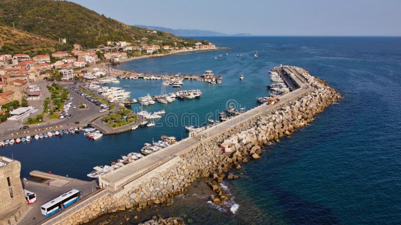 Acciaroli from drone stock photo. Image of holidays - 228722404