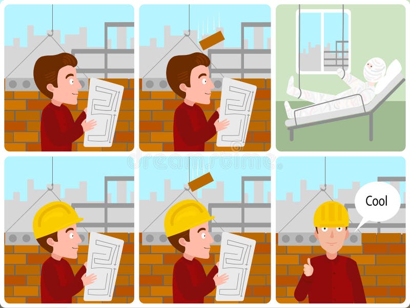 Accident on a Building Site Cartoon Vector Stock Vector - Illustration ...