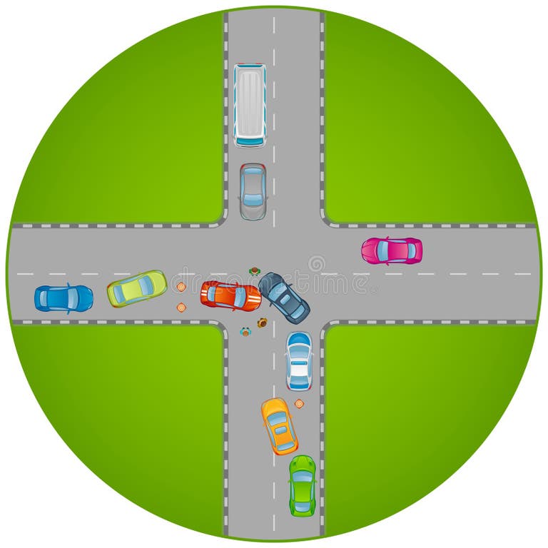 Accident stock vector. Illustration of auto, circle, intersection ...