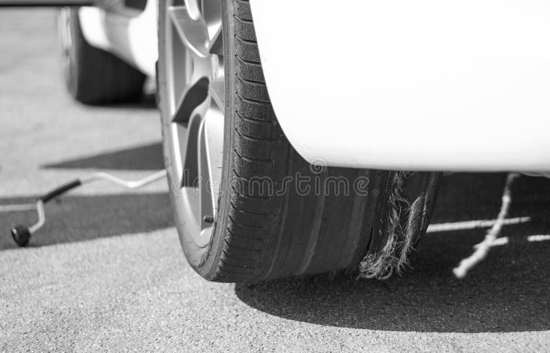 Accident car wheels. stock image. Image of danger, safety - 60451009