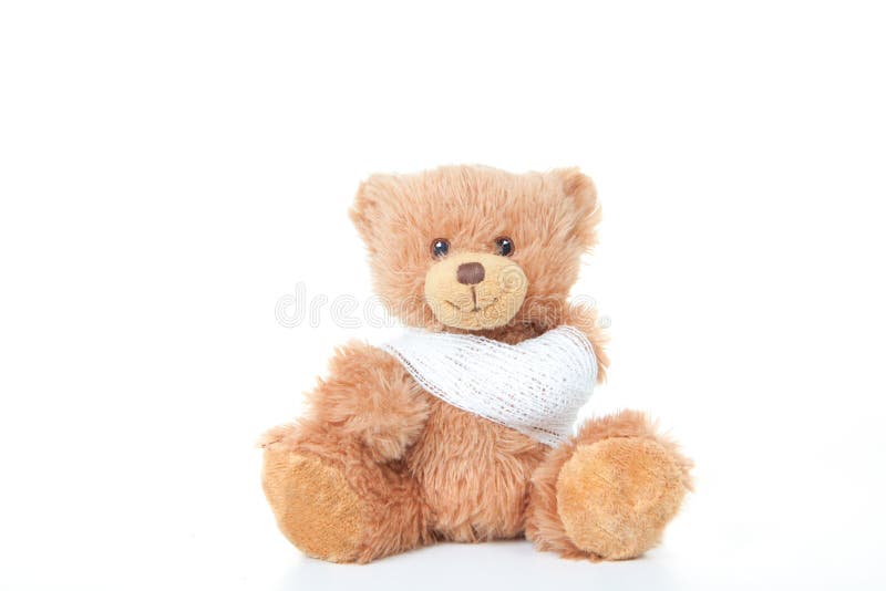 Poorly teddy bear stock image. Image of accident, bump - 6508317
