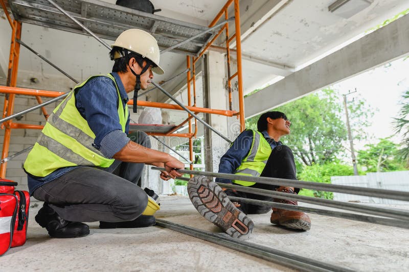 Accident in the Construction Workplace, Electrical Metal Conduit Pipe ...