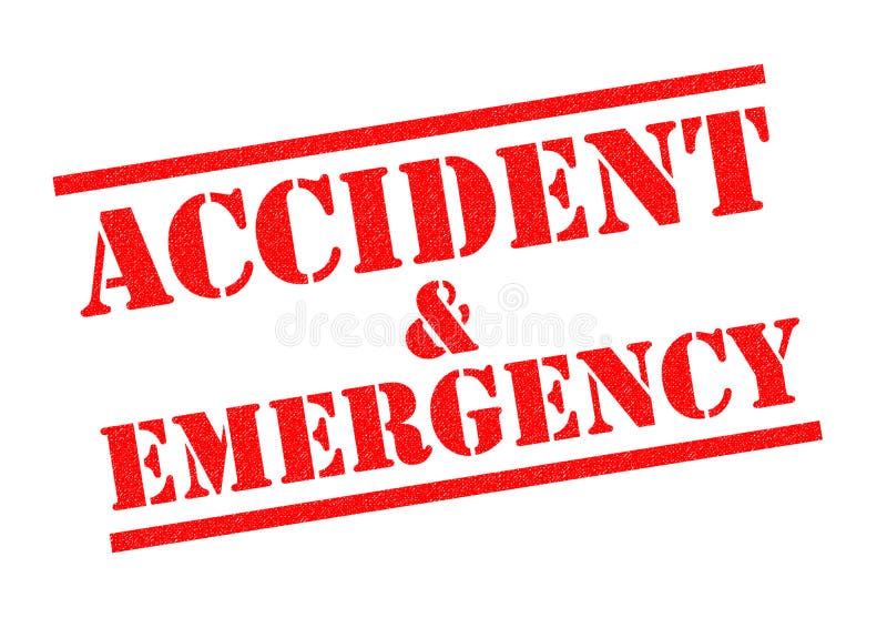 ACCIDENT & EMERGENCY stock illustration. Illustration of sign - 86667228
