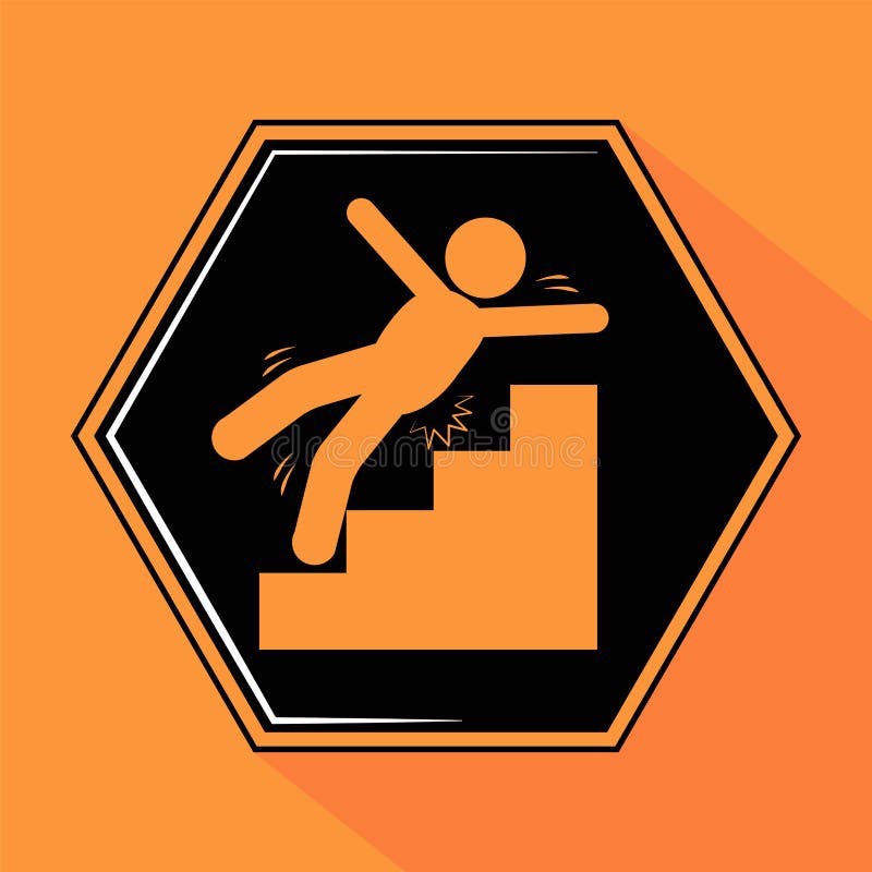 Accident Fall from the Staircase Stock Vector - Illustration of floor ...