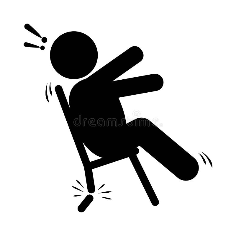 Accident Falling from Chair Stock Illustration - Illustration of icon ...
