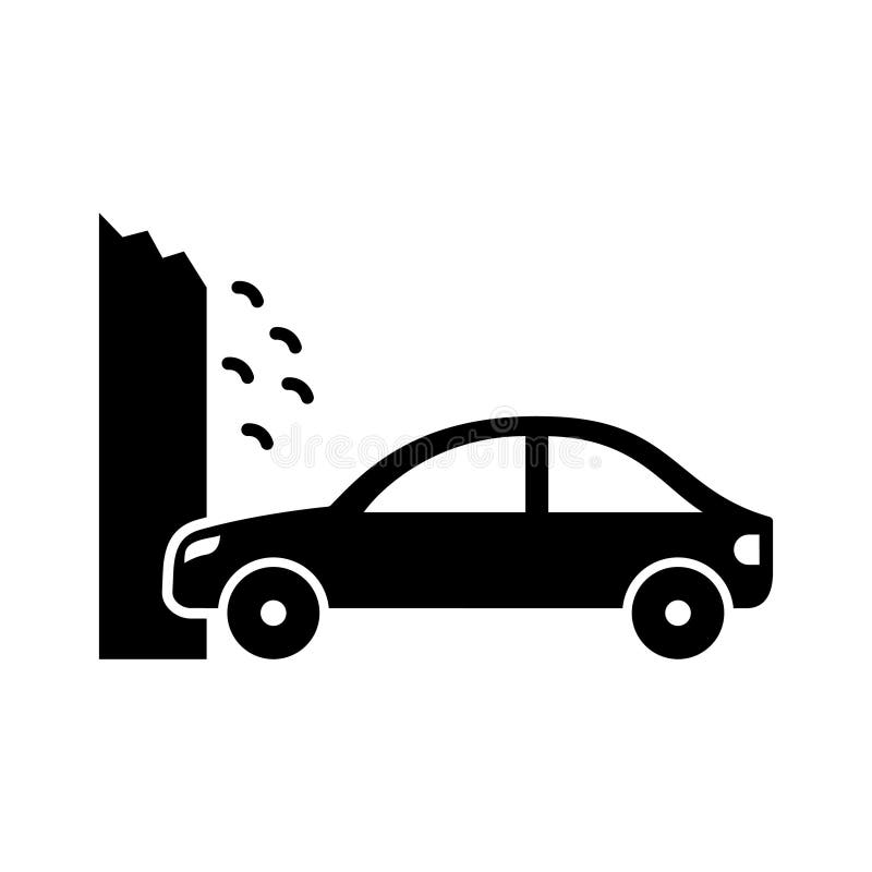 Accident Happened Vector Outline Icon Design Illustration. Car Accident ...