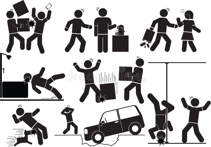 Accident icon stock vector. Illustration of fall, figure - 54784688