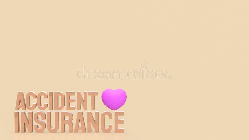 The Accident Insurance Wood and Pink Heart 3d Rendering Image Stock ...