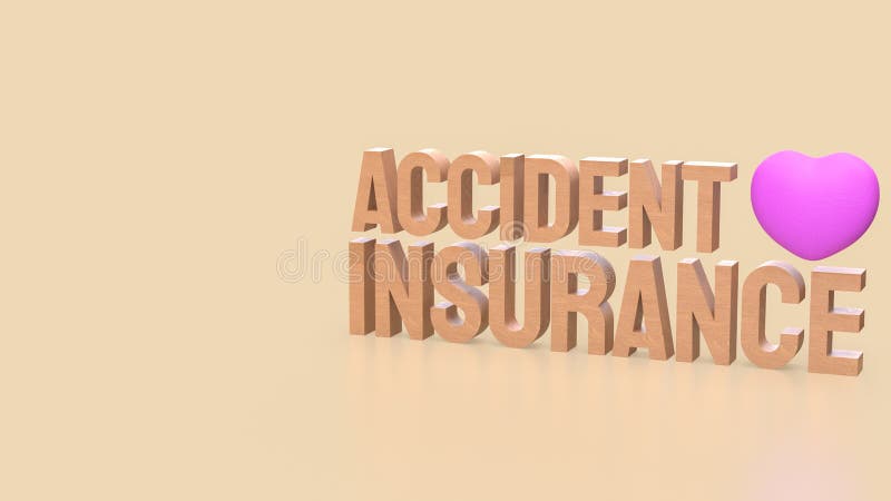 The Accident Insurance Wood and Pink Heart 3d Rendering Image Stock ...