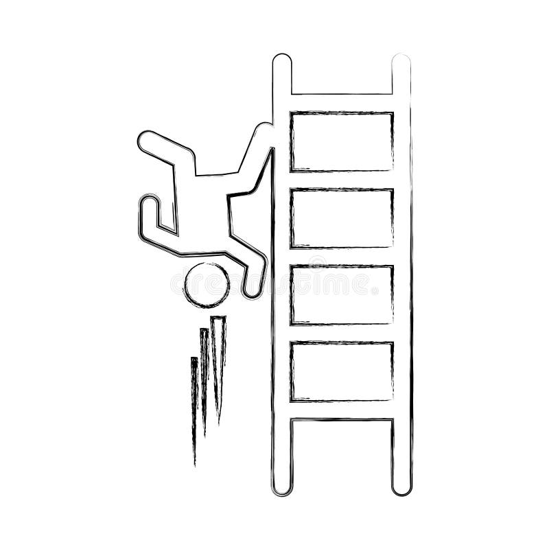 Accident on Ladder Insurance Icon Stock Vector - Illustration of figure ...