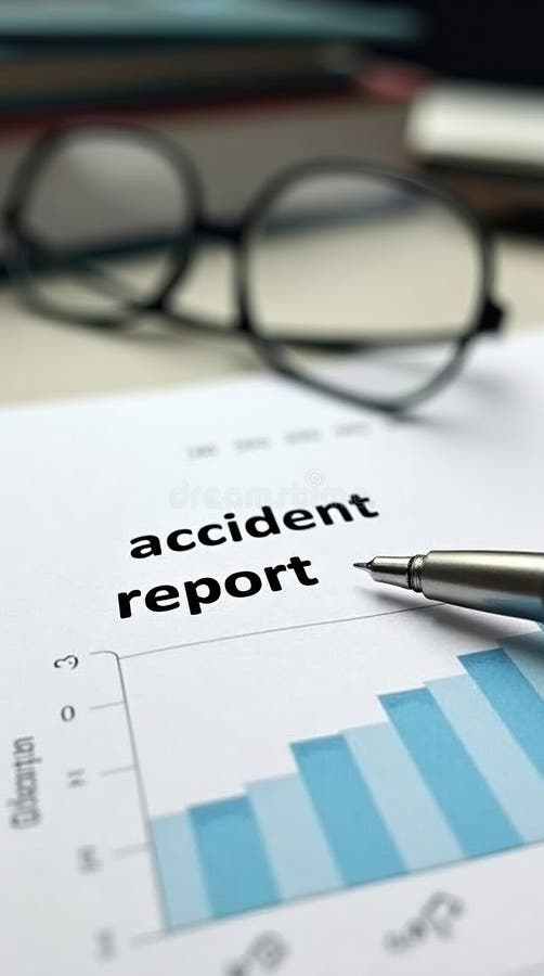Accident Report Document with Pen and Glasses on Desk Stock ...
