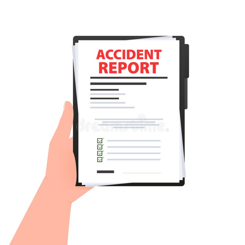 Accident Report Form. Write Application. Clipboard Document. Vector ...