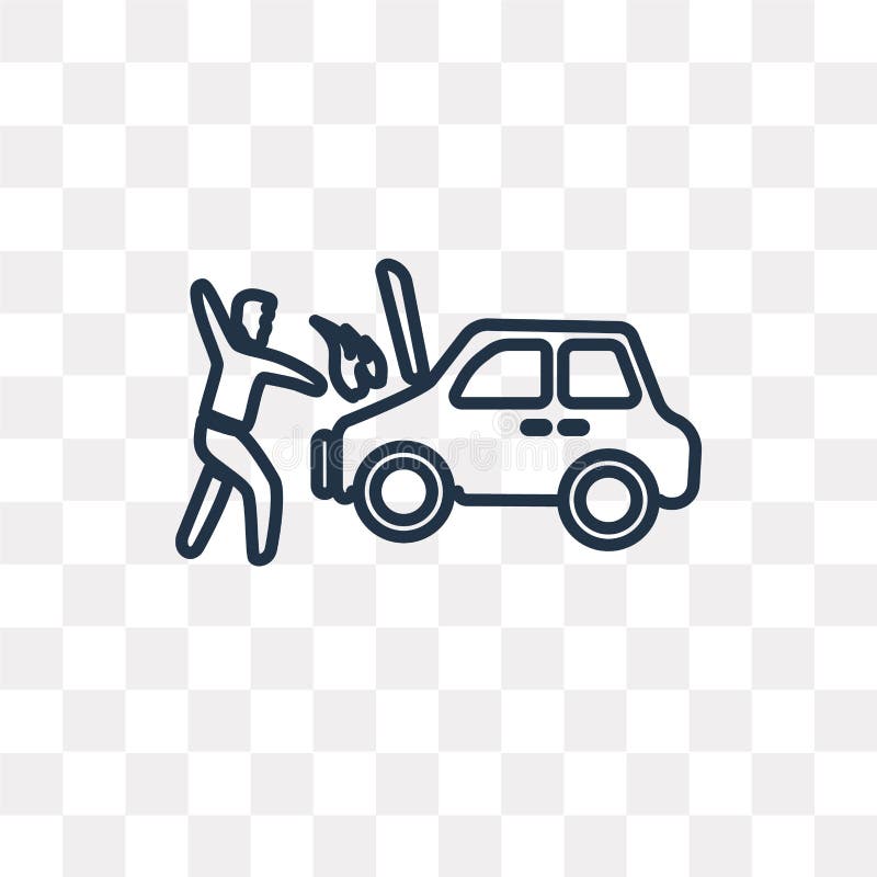 Accident Vector Icon Isolated on Transparent Background, Linear Stock ...