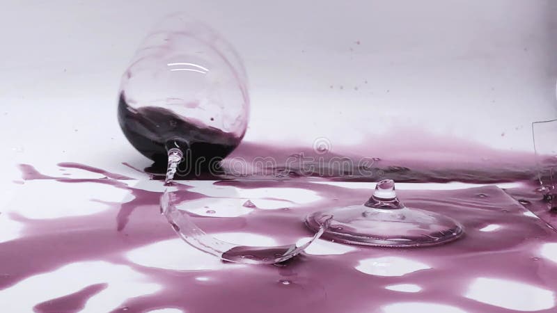 Accidental Drop of Glass with Red Wine Breaks on Impact with the ...