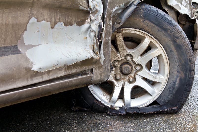 Accidental wheel stock image. Image of junk, highway - 33811877