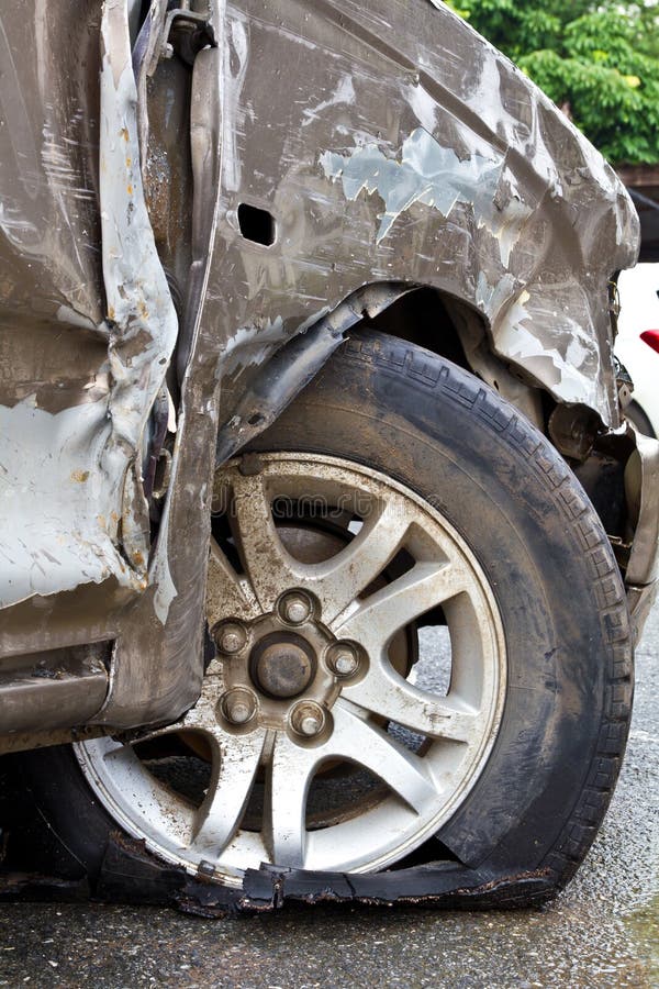 Accidental wheel stock image. Image of impact, closeup - 33811957