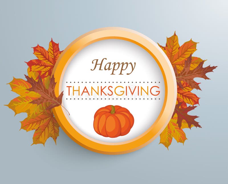 Acción De Gracias Ring Pumpkin Foliage Ilustración del Vector - Ilustración de etiquetas, verde ...