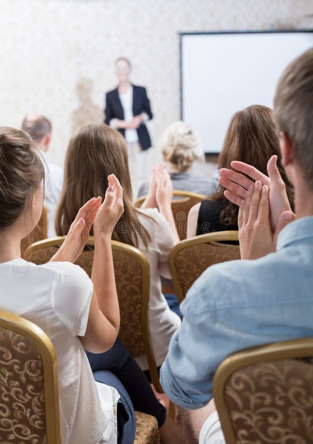 Acclaiming public speaker editorial stock image. Image of expertise ...