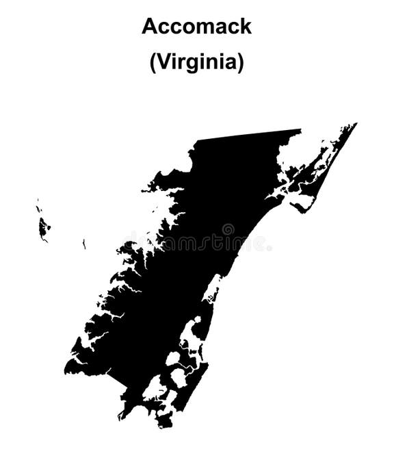 Accomack outline map stock vector. Illustration of empty - 361870362