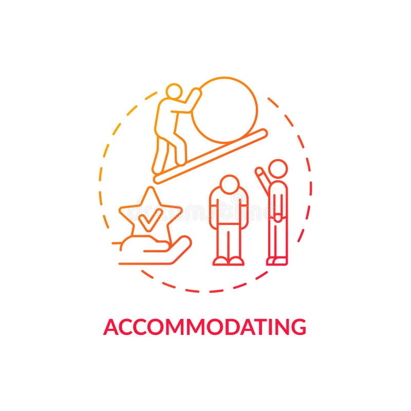 Accommodating Red Gradient Concept Icon Stock Vector - Illustration of ...