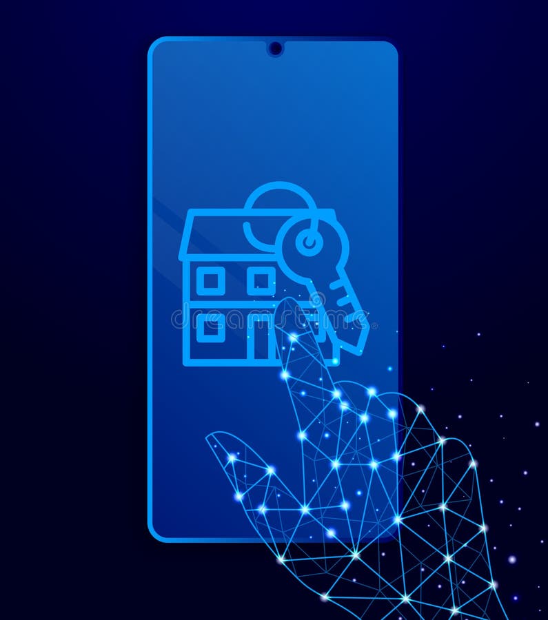 Accommodation, Apartment, House, Key Vector Icon. Polygon Style Touch ...