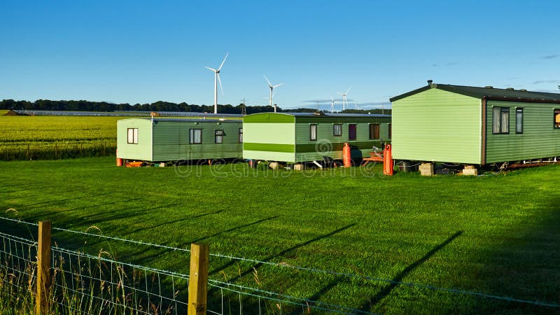 Accommodation and Living on the Farm, Mobile Homes, Camping Stock Image ...