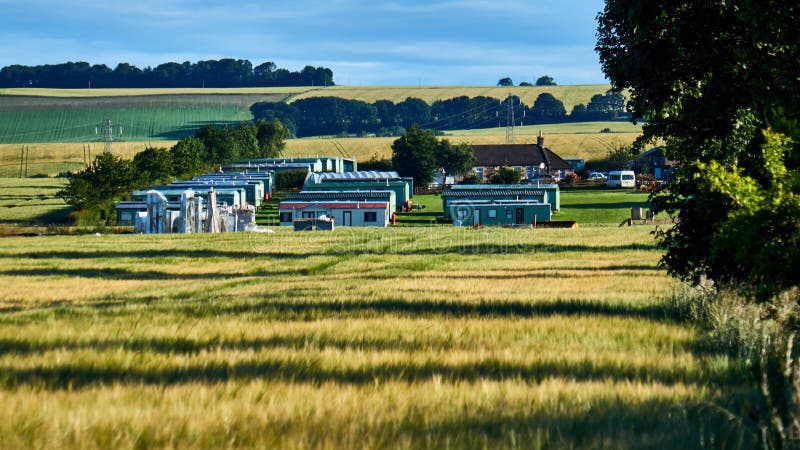 Accommodation and Living on the Farm, Mobile Homes, Camping Stock Photo ...