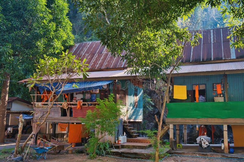 Accommodations for Buddhist Monks in a Forest Monastery in Thailand ...