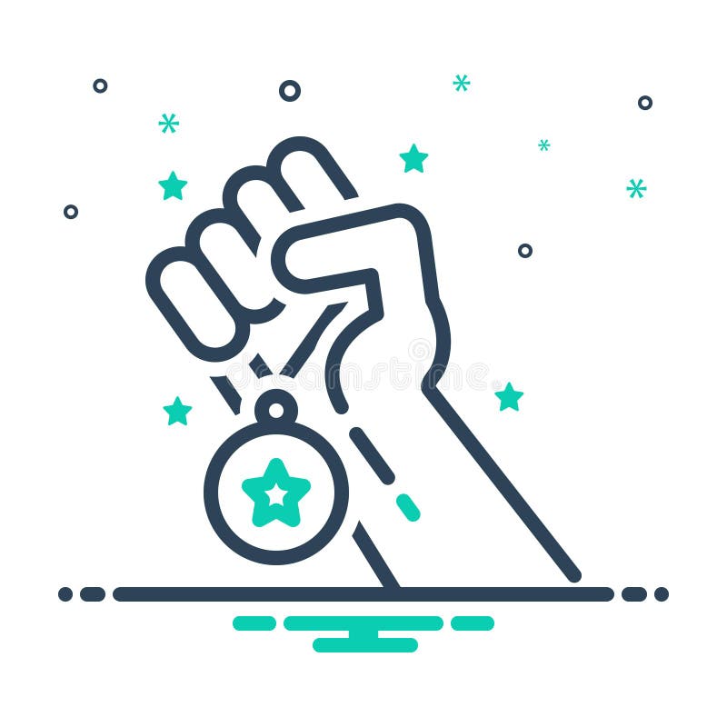 Mix Icon for Accomplish, Achieve and Win Stock Illustration ...