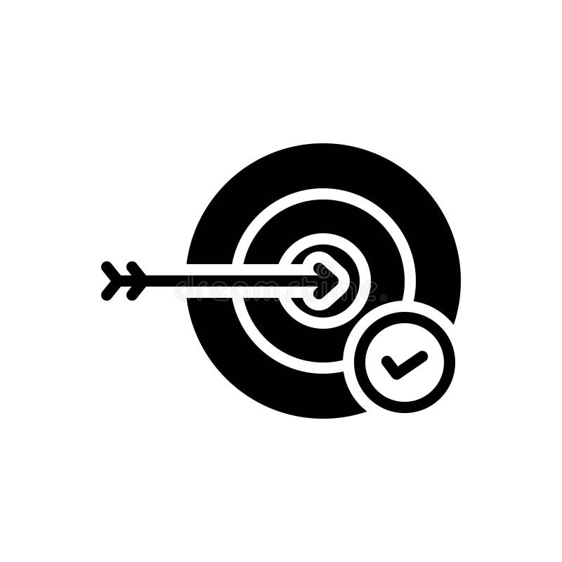 Black Solid Icon for Accomplished, Adept and Bullseye Stock Vector ...