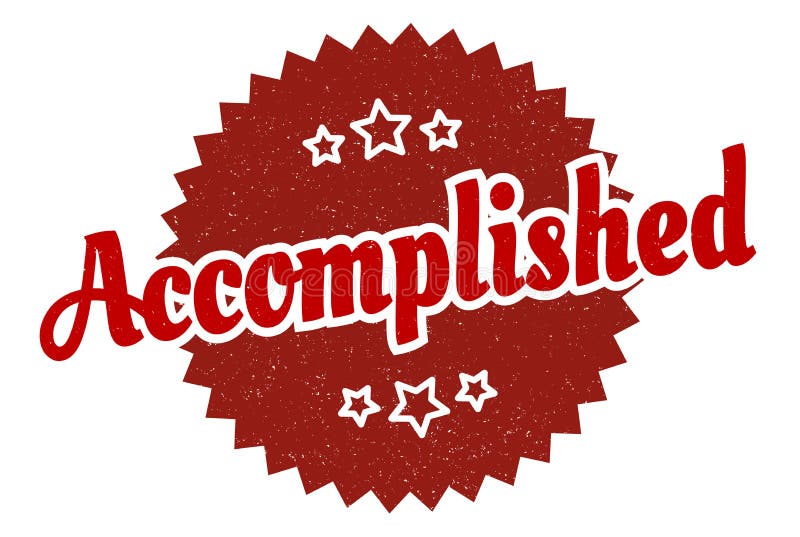 Accomplished Sign. Accomplished Vintage Retro Label Stock Vector ...
