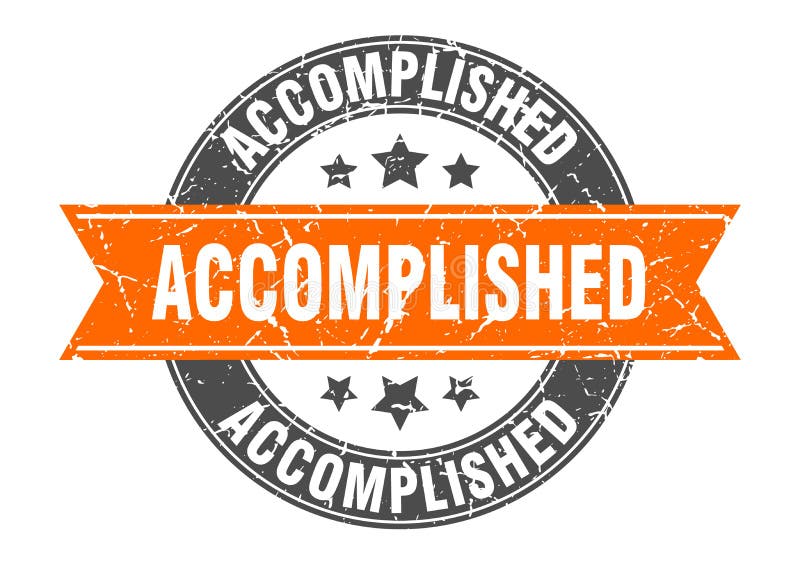 Accomplished stamp stock vector. Illustration of sticker - 162722957