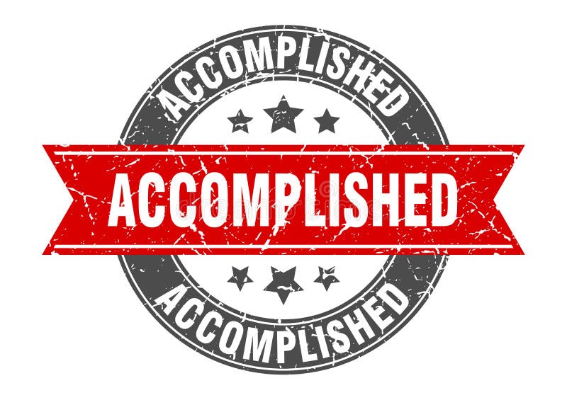 Accomplished stamp stock vector. Illustration of badge - 94842485