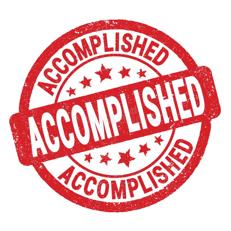 ACCOMPLISHED Text Written on Red Round Stamp Sign Stock Illustration ...