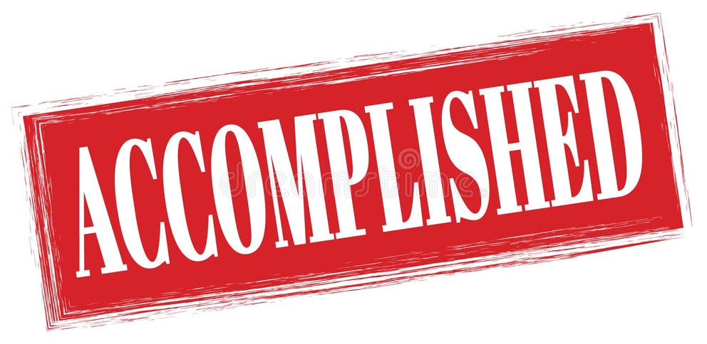 ACCOMPLISHED Text Written on Red Stamp Sign Stock Illustration ...