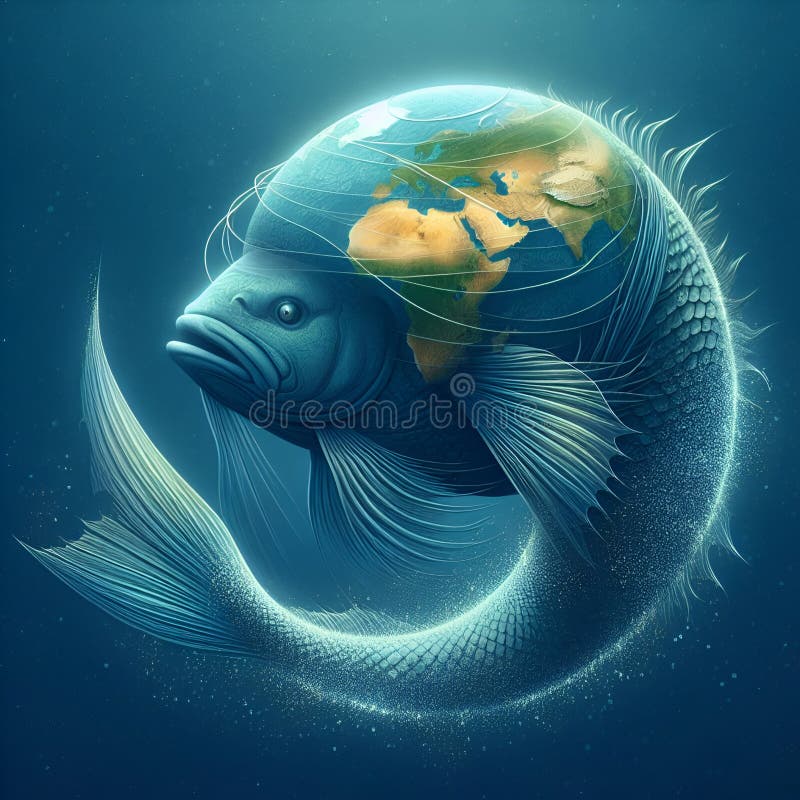 Ananda S Tale: the Legend of the Mystical Fish. Stock Illustration ...