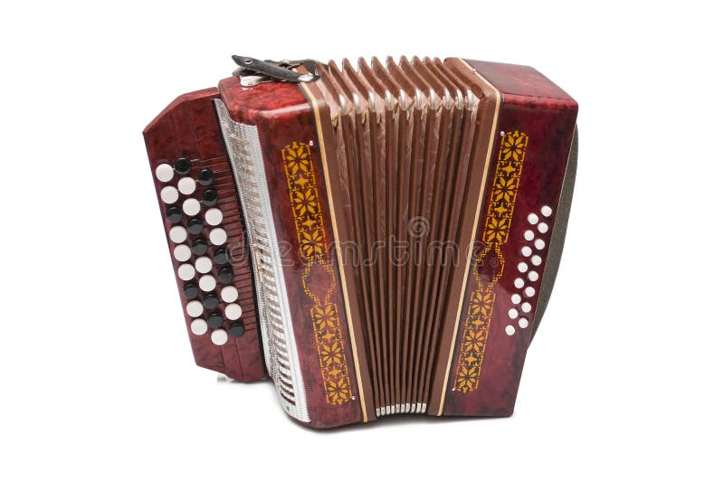 Accordion. Isolated stock image. Image of sound, closeup - 12284779