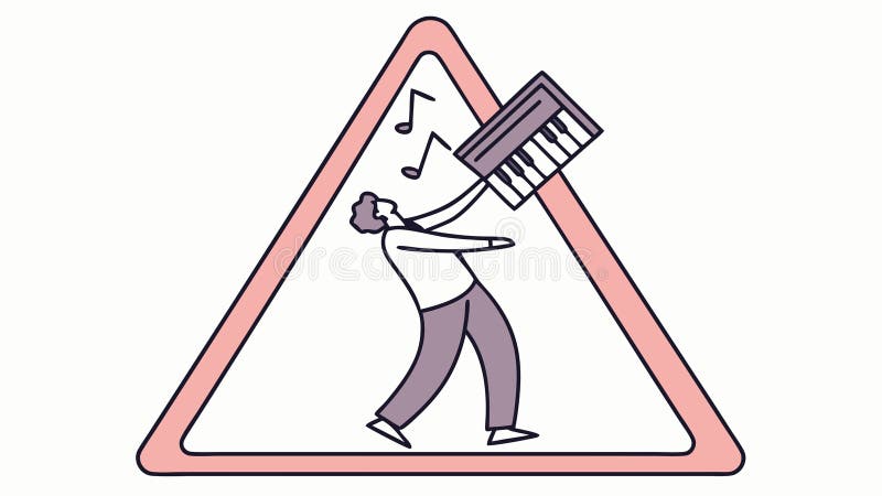 Accordion Player Warning. Noise or Distraction Hazard, Vector Design ...