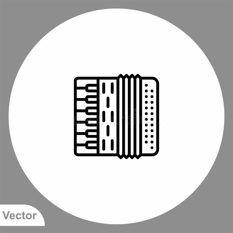 Accordion Vector Icon Sign Symbol Stock Vector - Illustration of audio ...
