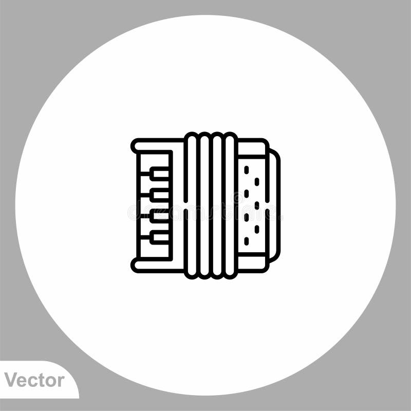 Accordion Vector Icon Sign Symbol Stock Illustration - Illustration of ...