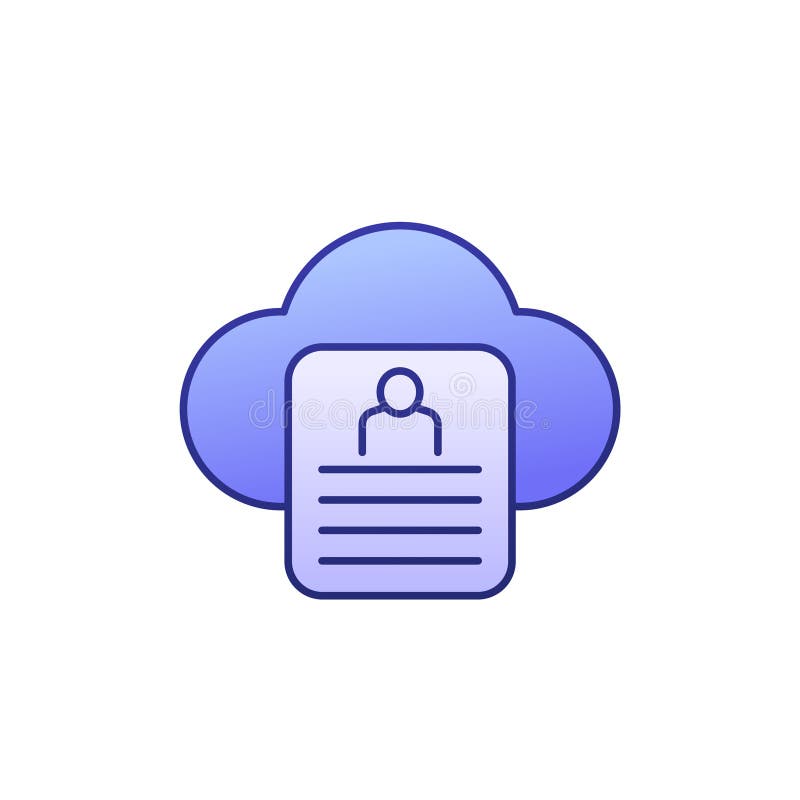 Account Backup Icon with Outline Stock Vector - Illustration of profile ...