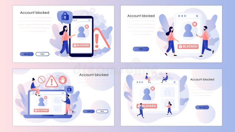 Account Blocked. Hacker Cyber Attack, Censorship or Ransomware Activity ...