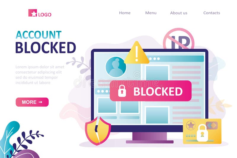 Account Blocked after Hacking Attempt. Banned Web Page on Computer ...