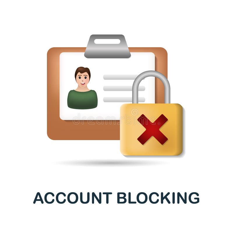 Account Blocking Icon. 3d Illustration from Banking Collection Stock ...